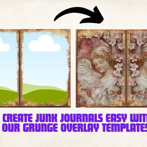 Junk Journal Overlay Canva Template DIY Journal Making Vintage ...