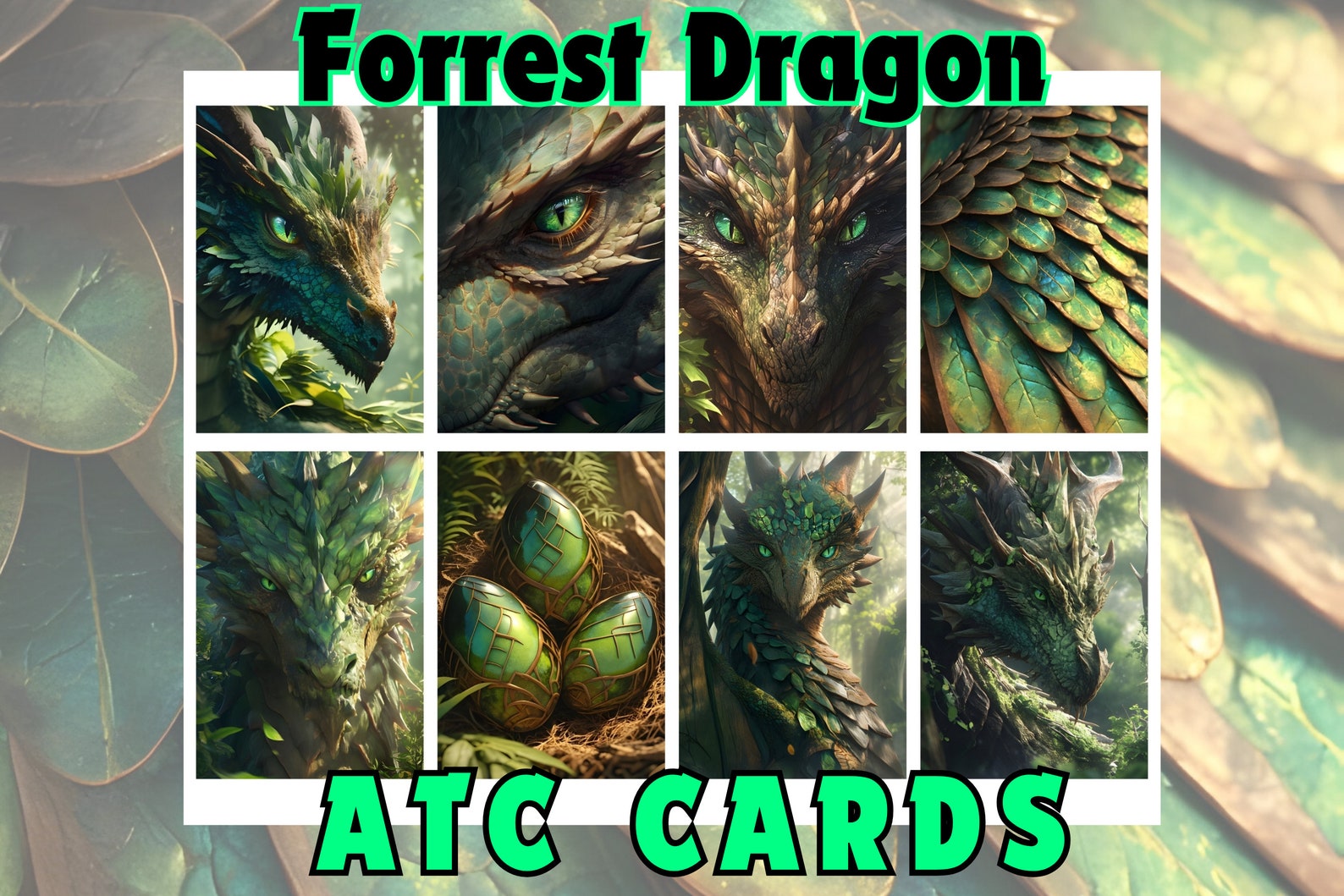 Forrest Dragon ATC Cards Dragon Junk Journal Dragon Printable Art ...