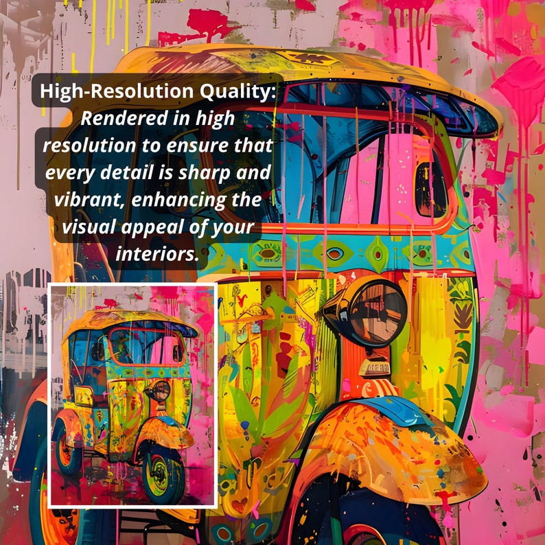 Set of 10 Indian Rickshaw Wall Art Printable Rickshaw Canvas Art Tuk ...