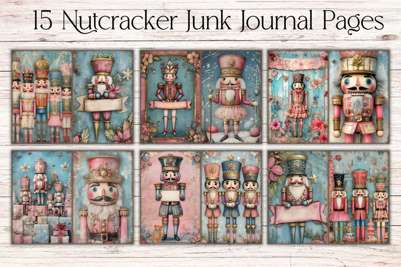 Pastel Nutcracker Junk Journal Kit Pastel Christmas Junk Journal Kit ...