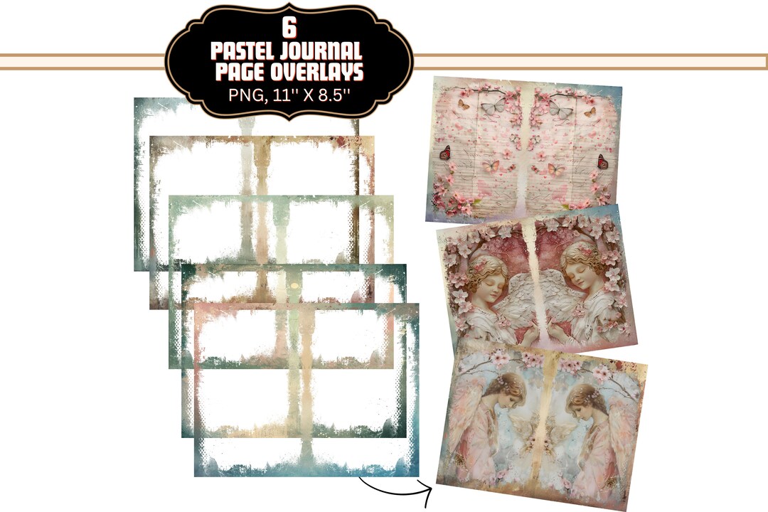 Pastel Junk Journal Overlays Vintage Journal Overlay Junk Journal ...