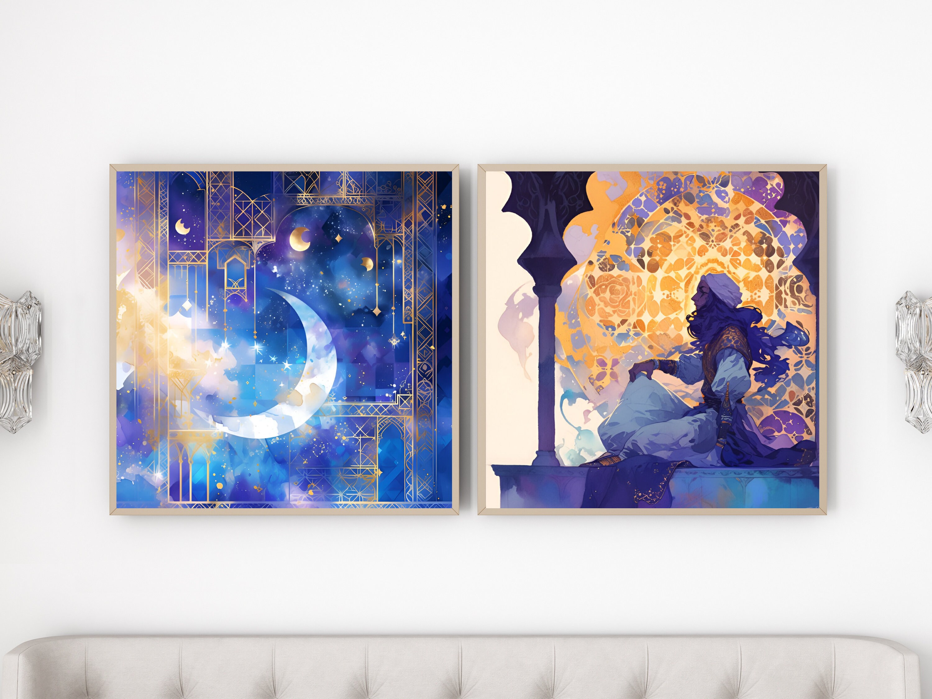 Arabian Nights Digital Paper Watercolor Islamic Arabian Junk Journal ...