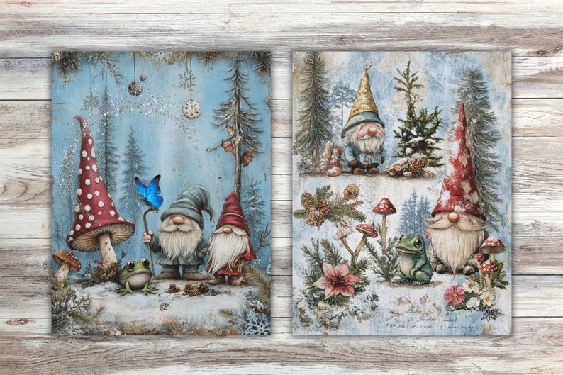 Gnome Winter Wonderland Journal Pages Winter Mushroom Christmas ...