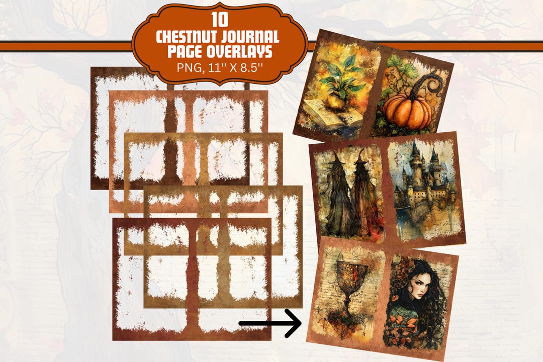 Chestnut Brown Overlay Junk Journal Page Rustic Journal Overlay Junk ...
