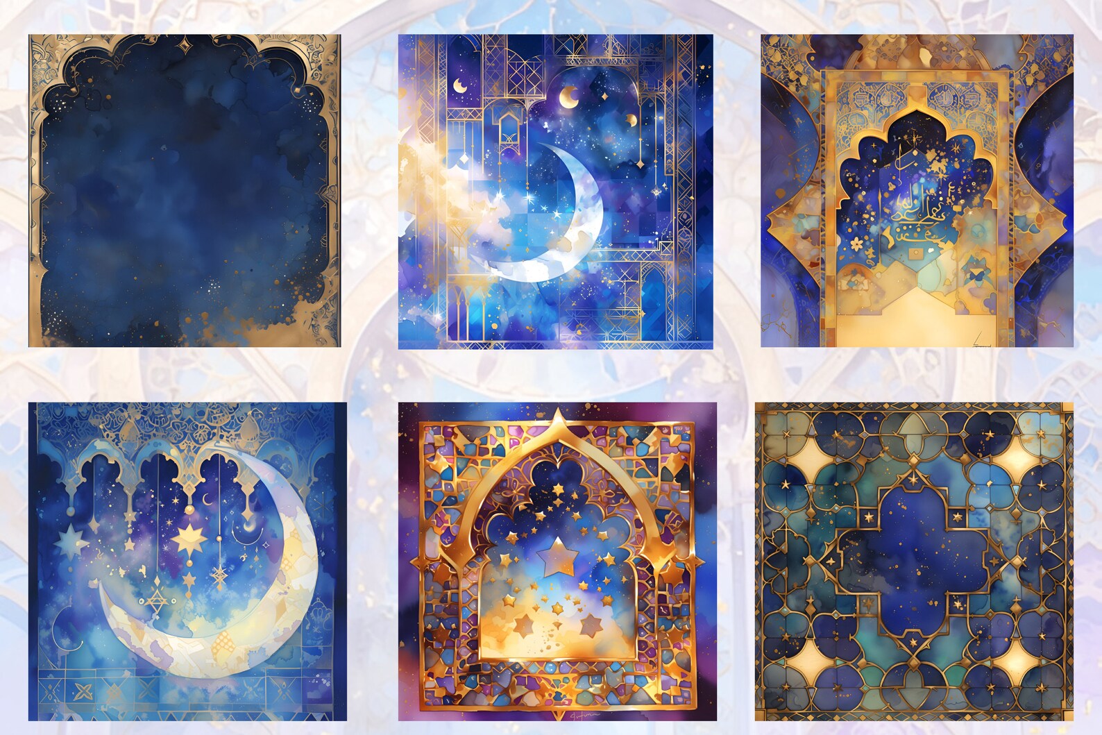 Arabian Nights Digital Paper Watercolor Islamic Arabian Junk Journal ...