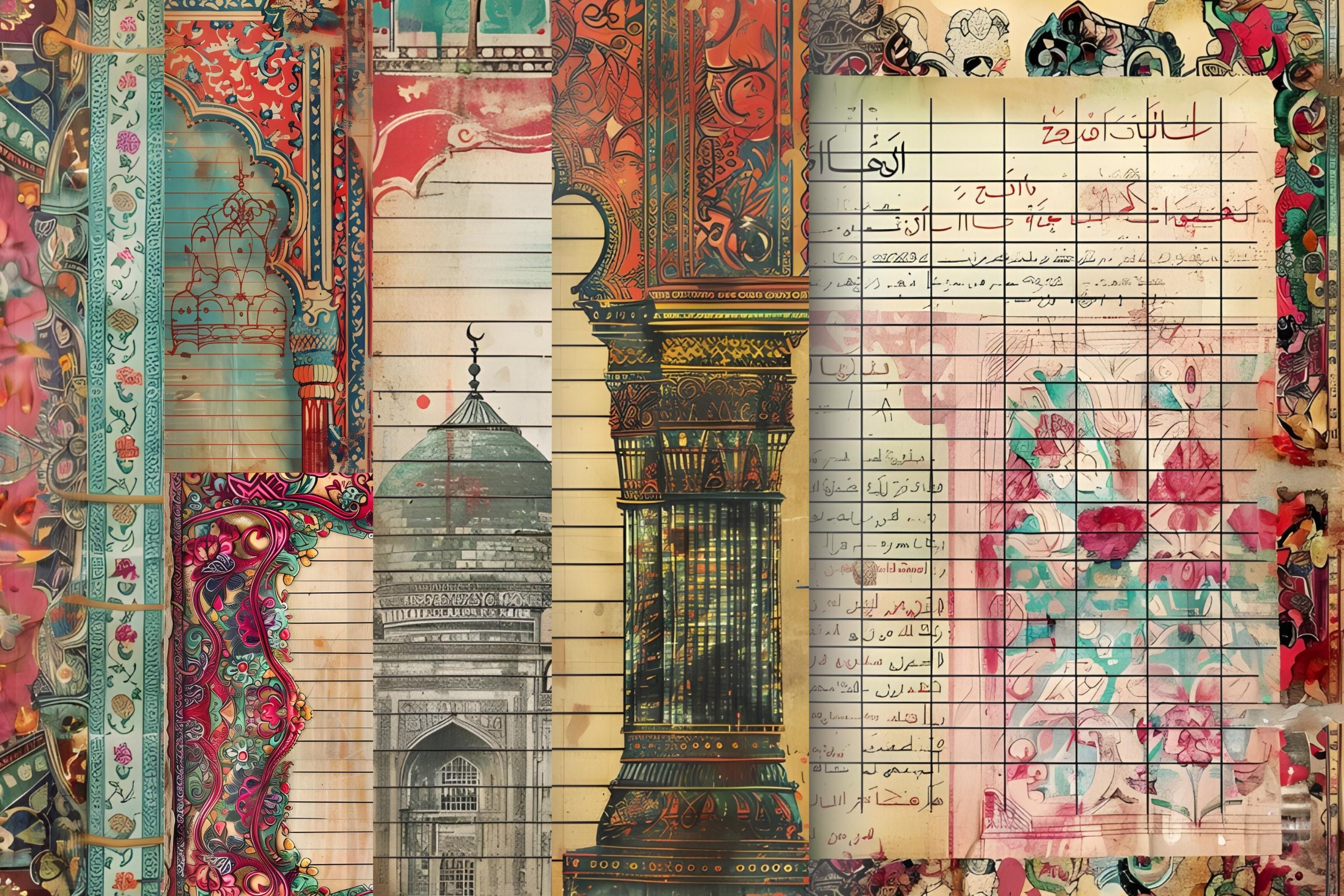 Traditional Arabic Journal Pages Islamic Arabian Junk Journal Papers ...