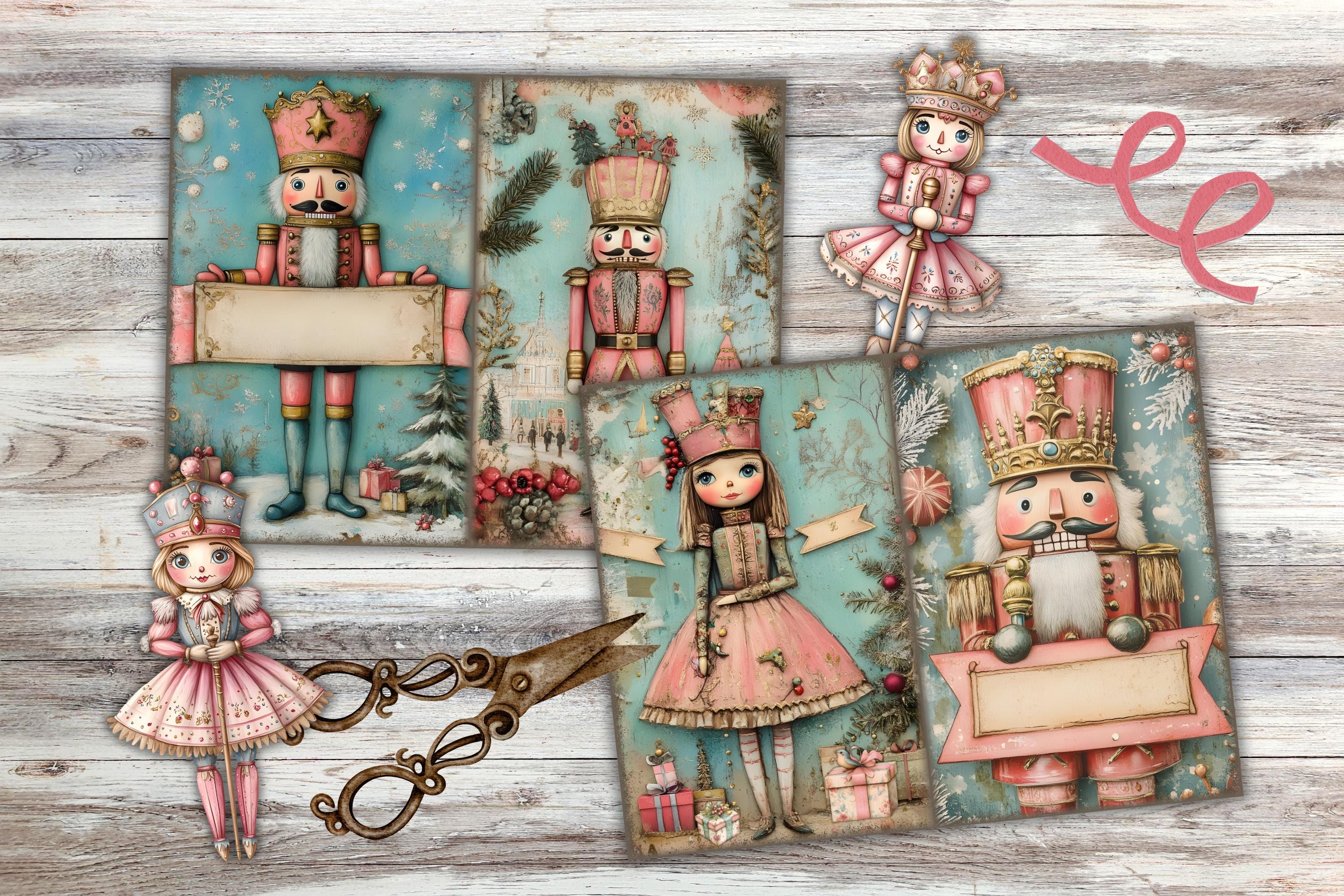Pastel Nutcracker Junk Journal Kit Pastel Christmas Junk Journal Kit ...