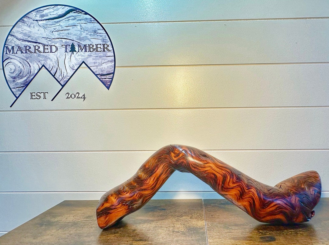 Red Cedar Wood Sculpture, “meandering”, Table Art, Mantle Art, Zigzag ...