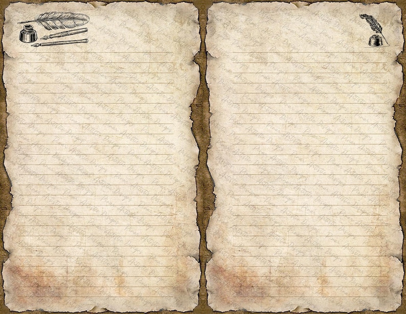 Vintage Letter Writing Paper, Printable Stationery (digital Download ...