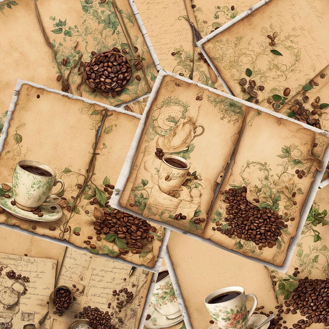 Vintage Coffee Junk Journal Page Bundle | Chocolate | Drink Printable ...