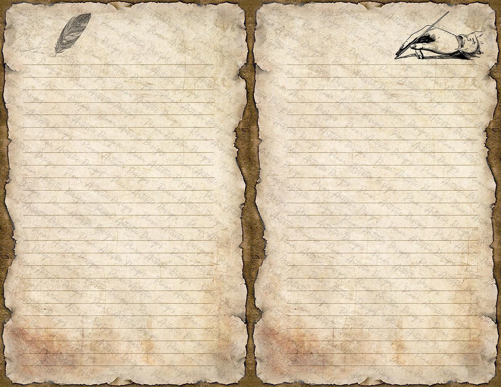 Vintage Writing Paper, Letter Paper, Printable Writing Paper, Digital ...