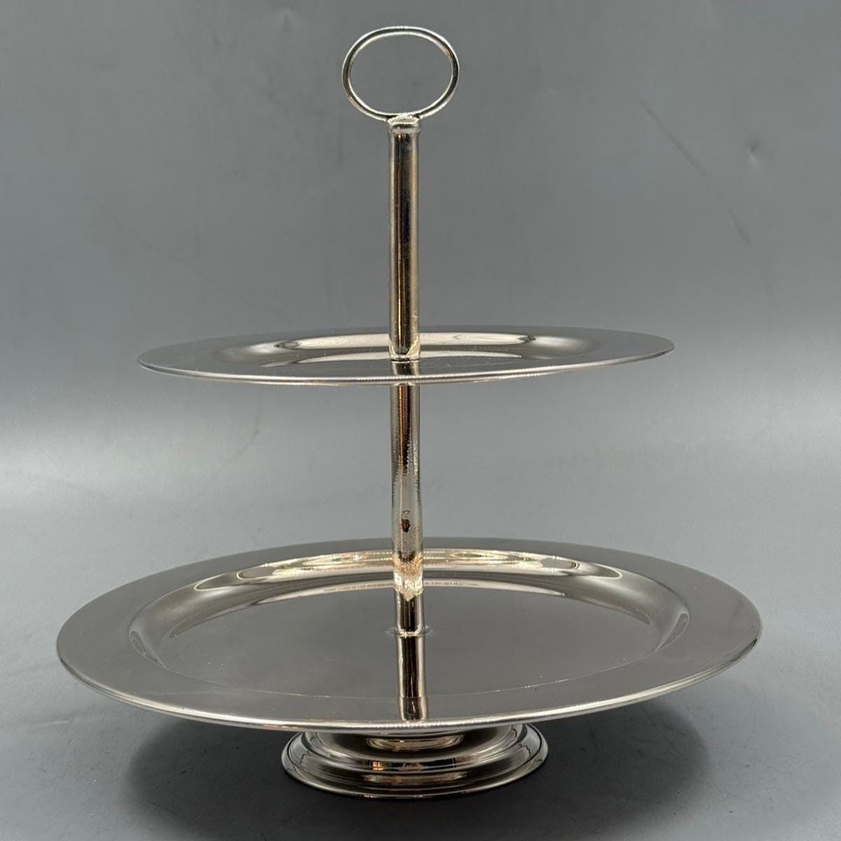 925 Karat Sterling Silver 2-TIER Serving Stand Dessert, Cupcake Display ...