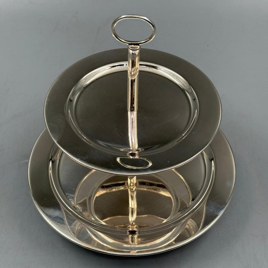 925 Karat Sterling Silver 2-TIER Serving Stand Dessert, Cupcake Display ...