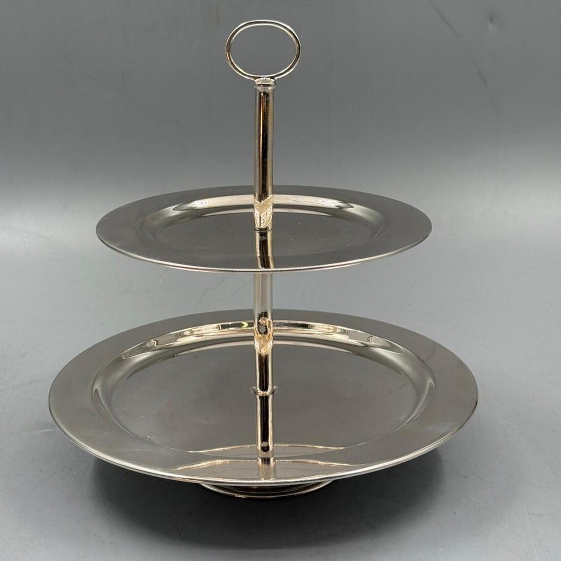 925 Karat Sterling Silver 2-TIER Serving Stand Dessert, Cupcake Display ...