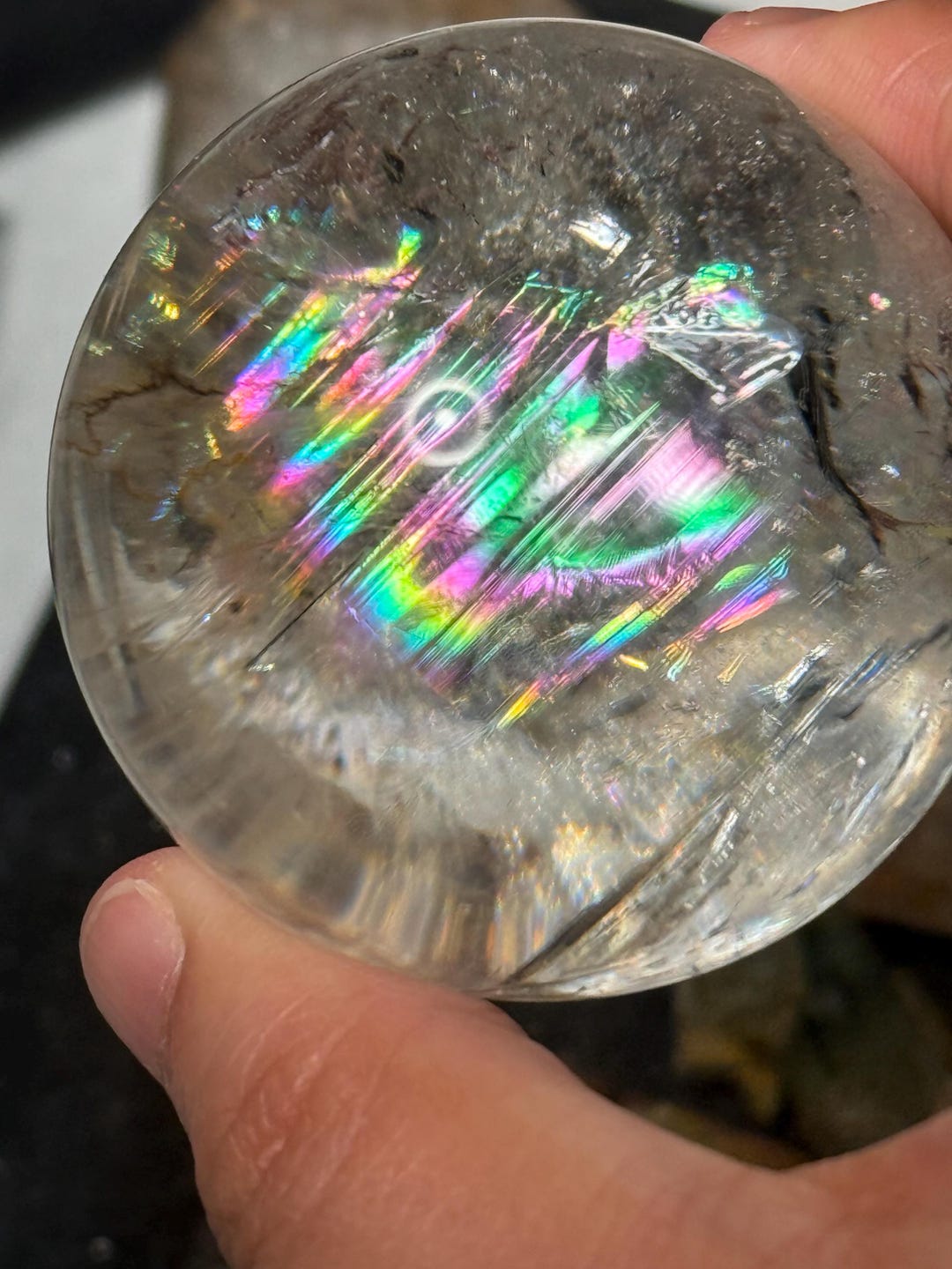 Himalayan Quartz Sphere | Rainbow Golden Healer Crystal (53mm, 213g) - Etsy