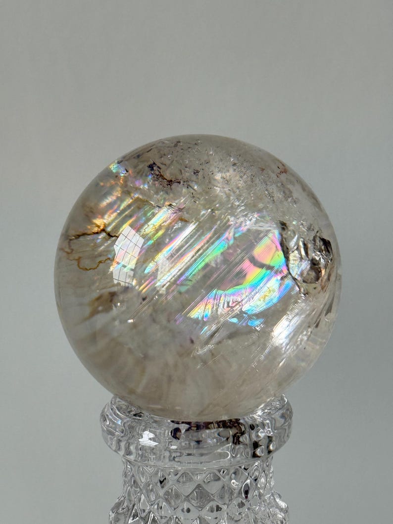 Himalayan Quartz Sphere | Rainbow Golden Healer Crystal (53mm, 213g) - Etsy