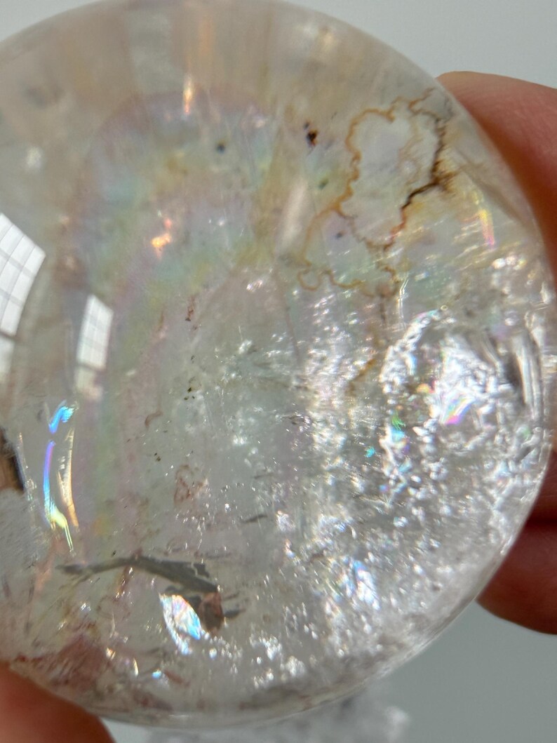 Himalayan Quartz Sphere | Rainbow Golden Healer Crystal (53mm, 213g) - Etsy