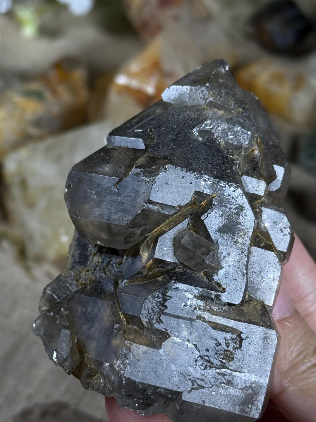 Guizhou Black Quartz Elestial Crystal | Cathedral Form Specimen, Room ...