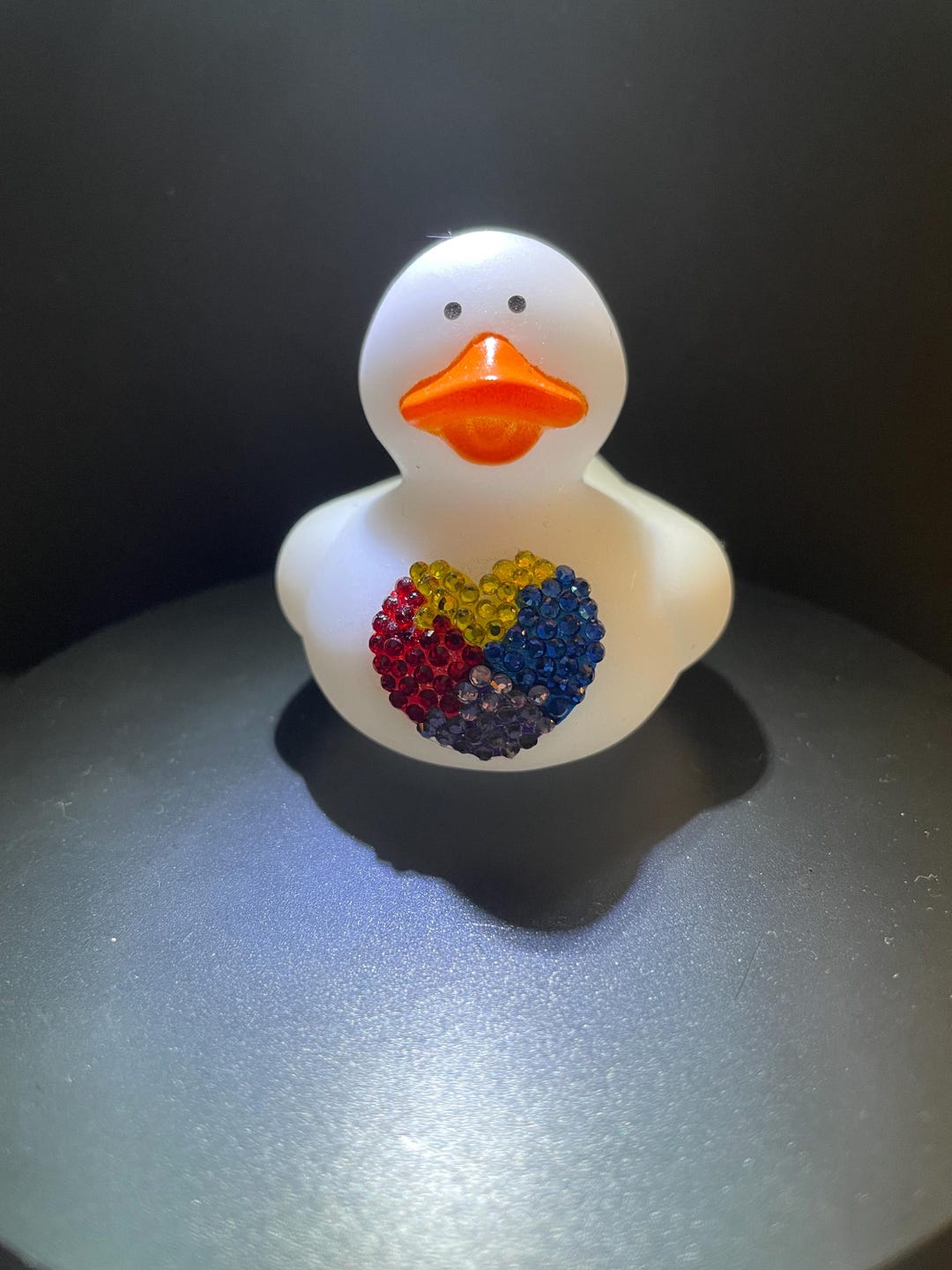 Rhinestone Heart Rubber Duck: Autism Awareness Gift, Personalized - Etsy