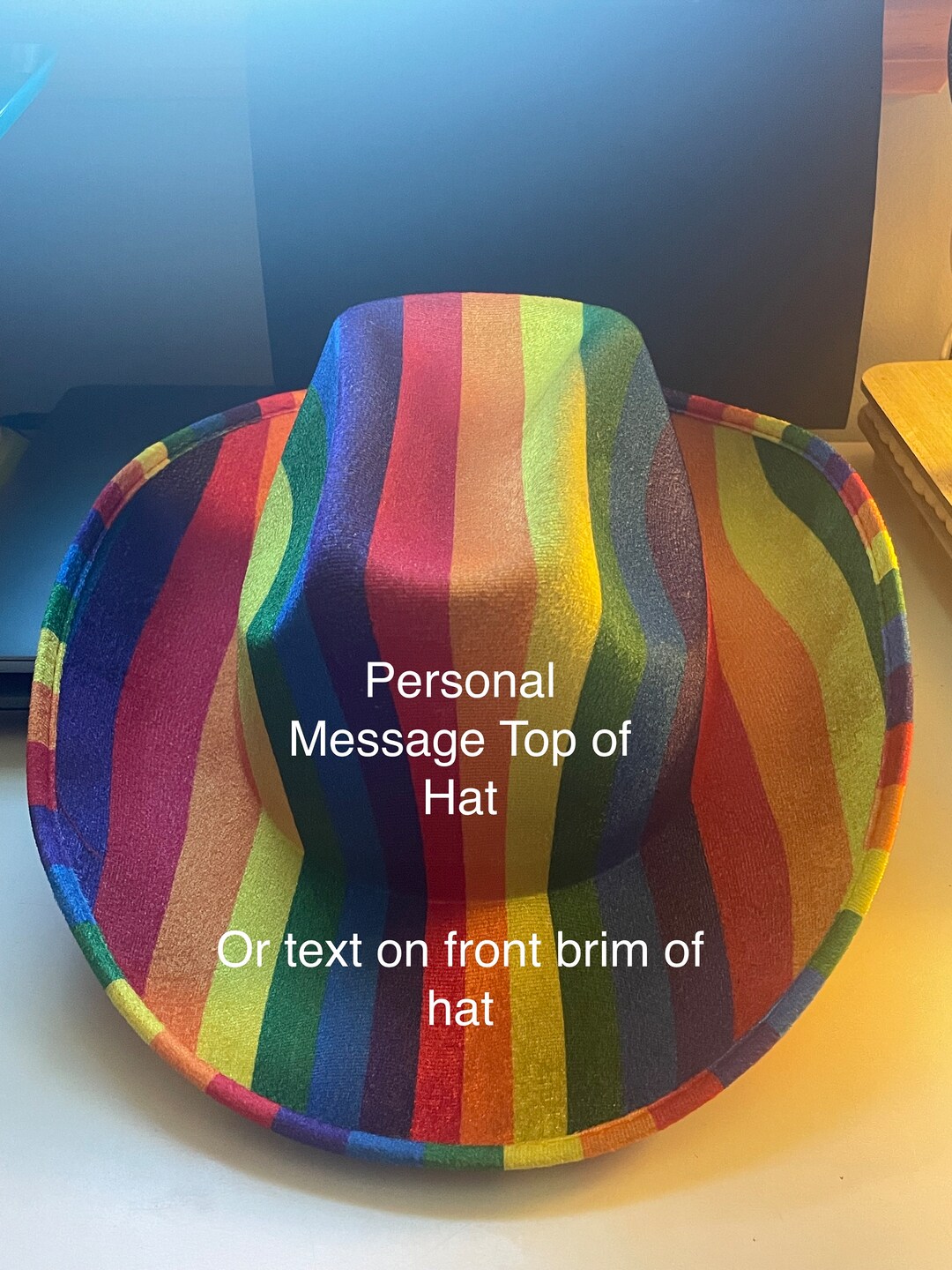 Personalized Pride Cowboy Hat Rainbow Cowboy Hat Unique Gift Pride Hat ...
