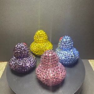 Mini Bling Duck Rhinestone Rubber Duck Cheer Gift Car Gift Unique Gift ...