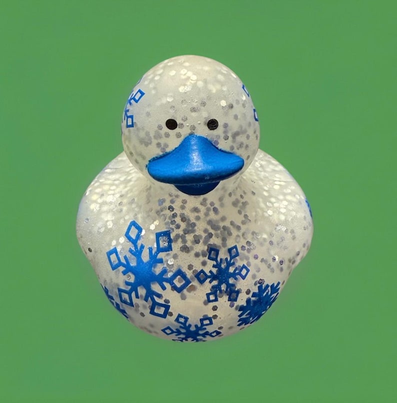 Snowflake Glitter Rubber Duck - Etsy