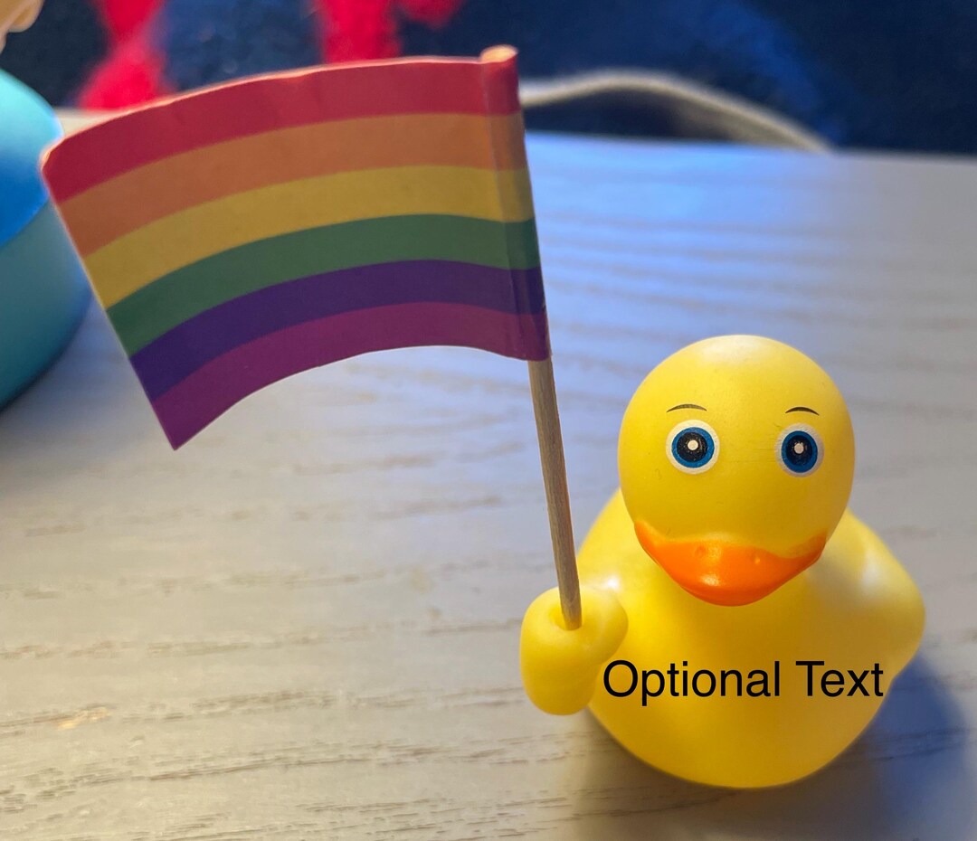 Pride Duck| Duck Holding Rainbow Flag| Personalized Duck| LGBQT| Car ...