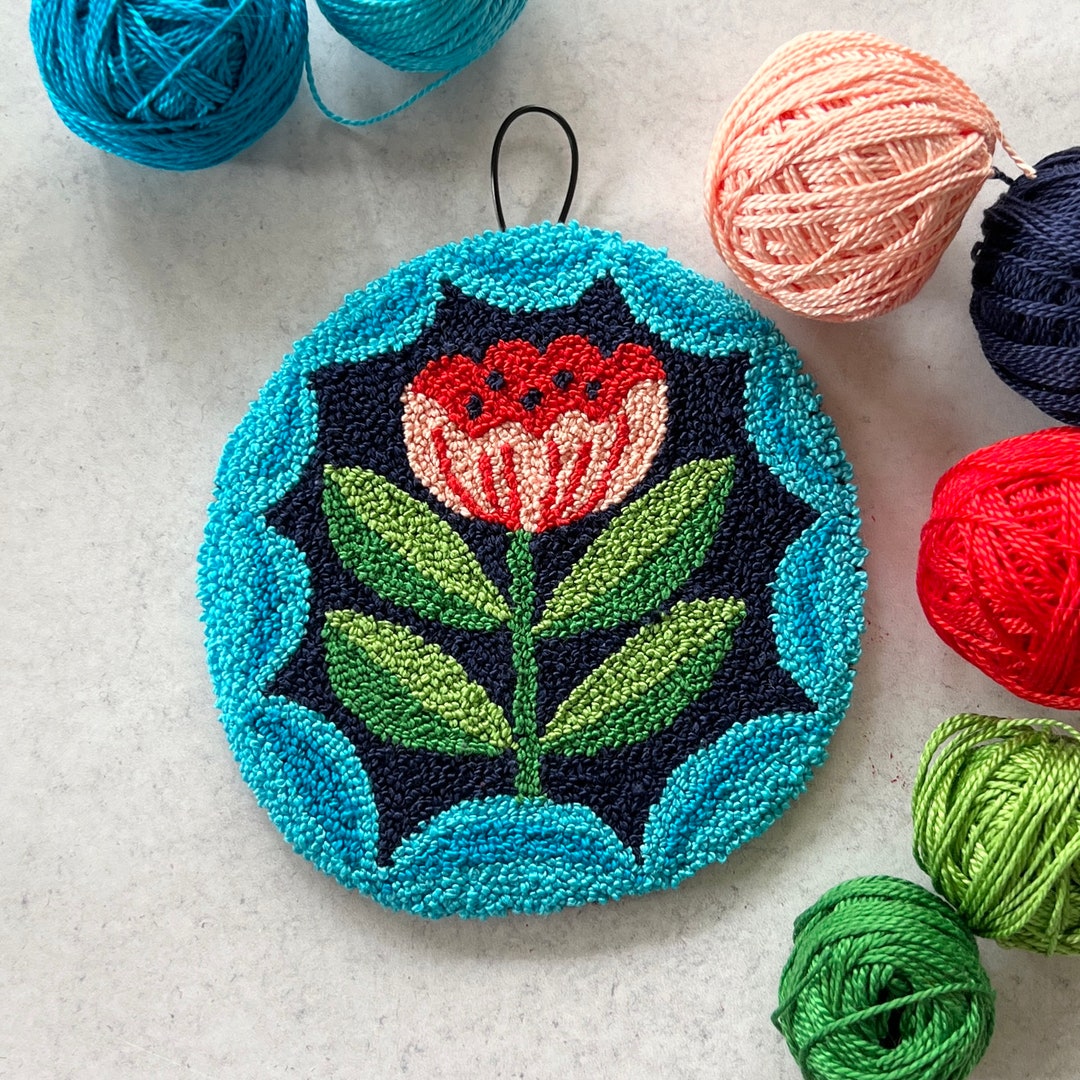 PDF Folk Flower Beginner Punch Needle Pattern - Etsy