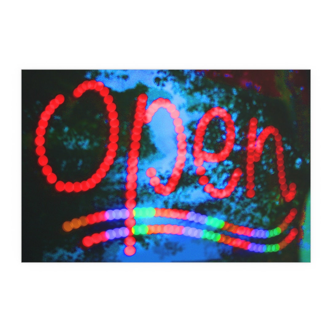Abstract Neon Street Sign Photography Colourful Indoor and Outdoor Silk ...