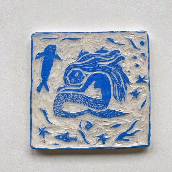 Sgraffito Tile - Etsy