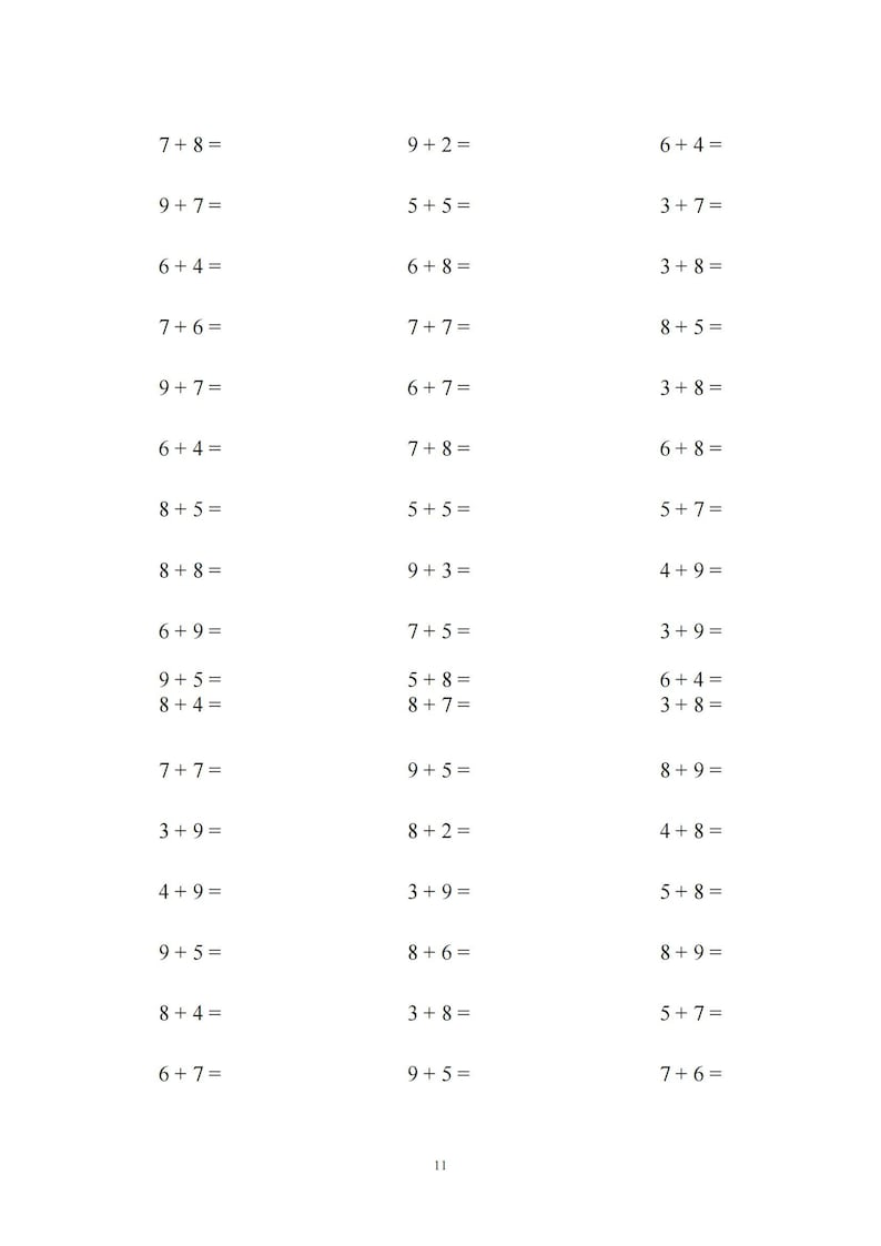 K,G1,G2 Math Worksheets Printable Instant Download Addition Subtraction ...