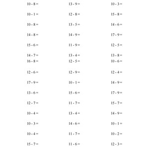 K,G1,G2 Math Worksheets Printable Instant Download Addition Subtraction ...