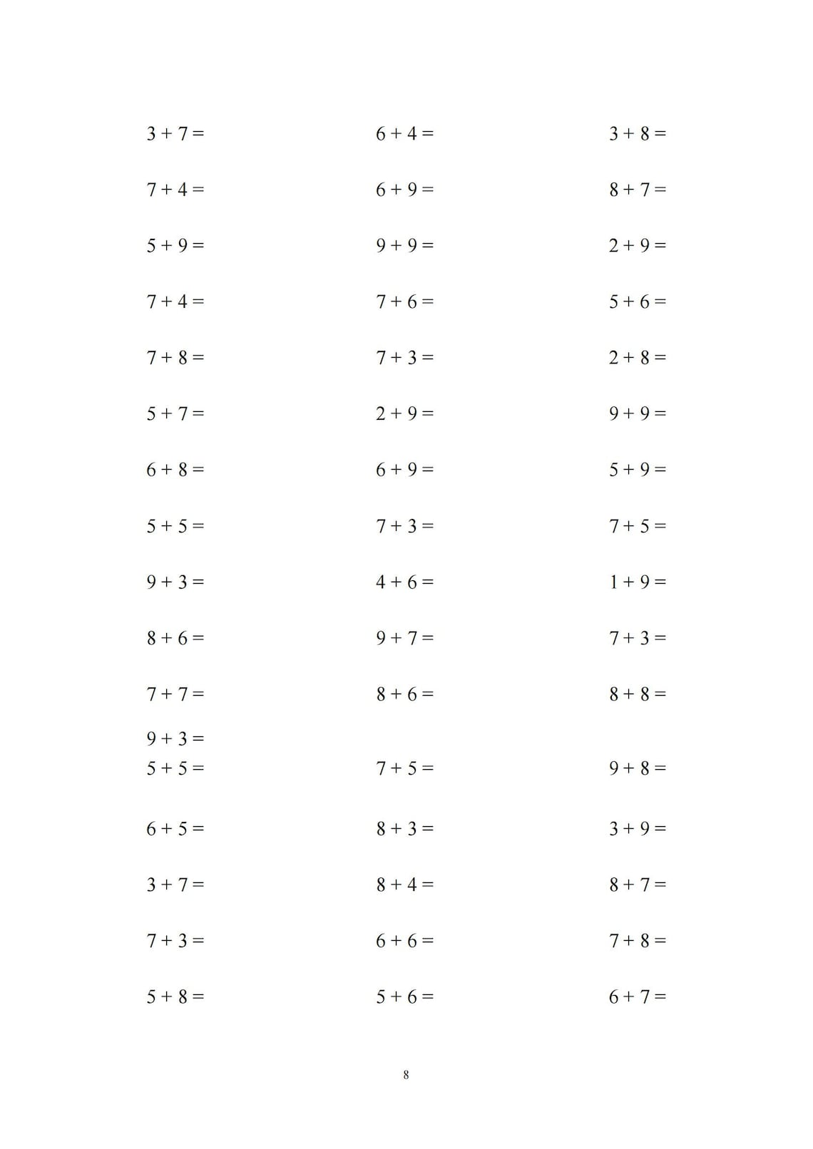 K,G1,G2 Math Worksheets Printable Instant Download Addition Subtraction ...