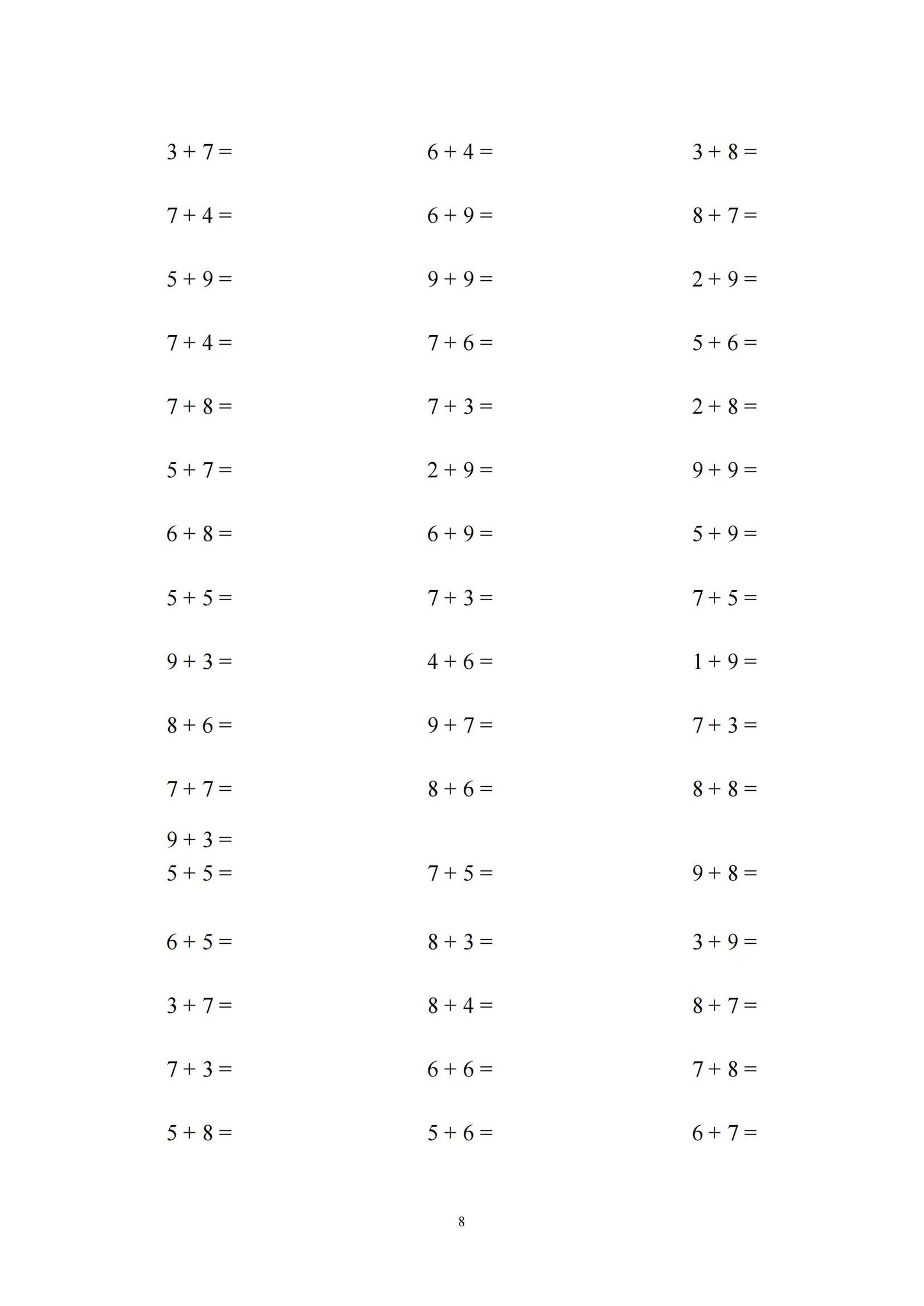 K,G1,G2 Math Worksheets Printable Instant Download Addition Subtraction ...