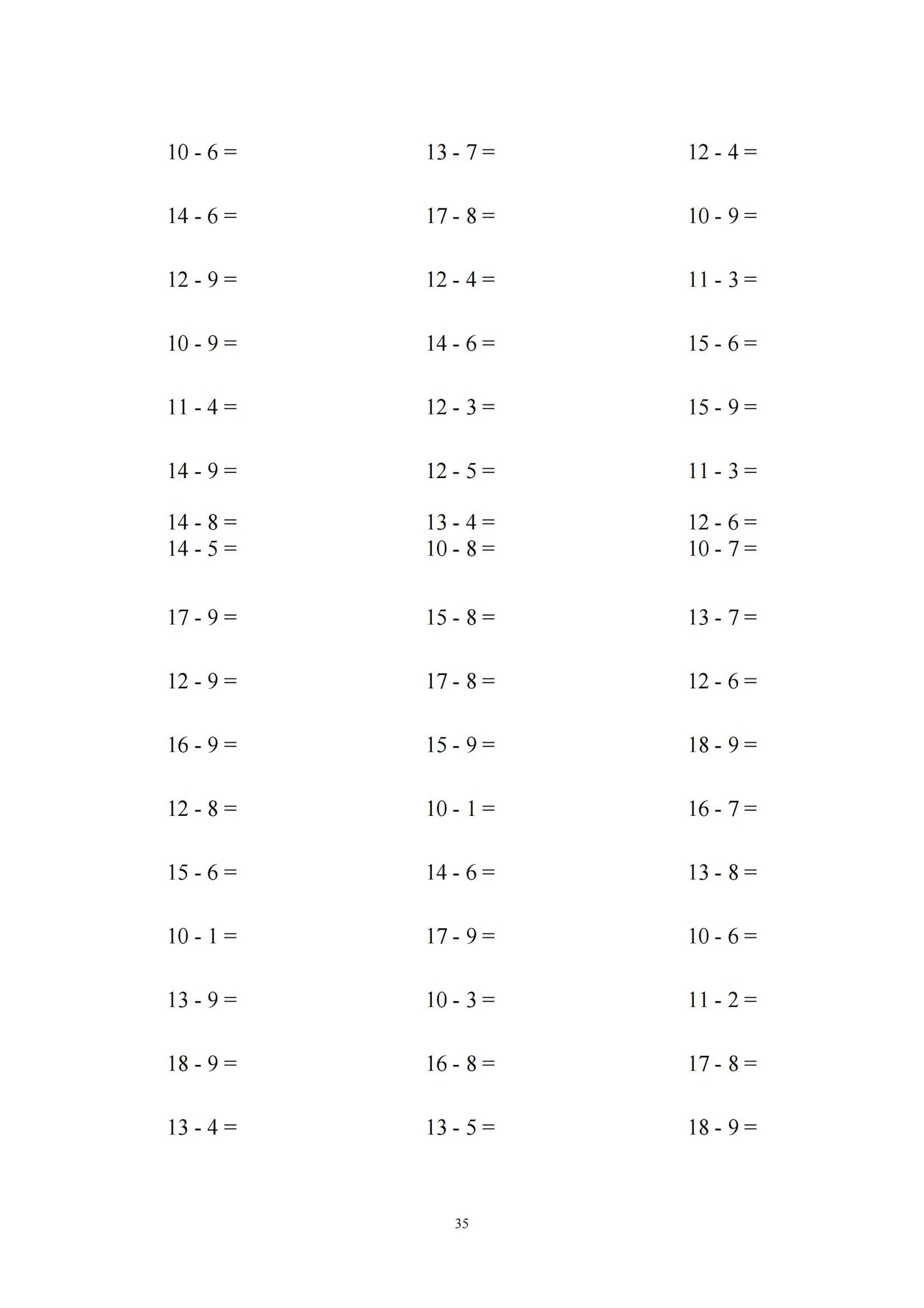 K,G1,G2 Math Worksheets Printable Instant Download Addition Subtraction ...