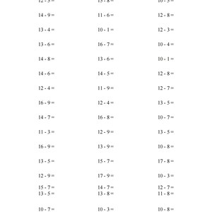 K,G1,G2 Math Worksheets Printable Instant Download Addition Subtraction ...
