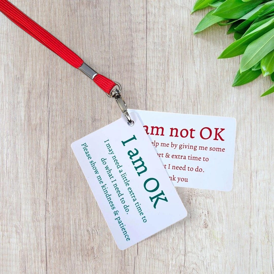 Assistance Cards With Breakaway Lanyard - Autism, ADHD, SEN or Non ...
