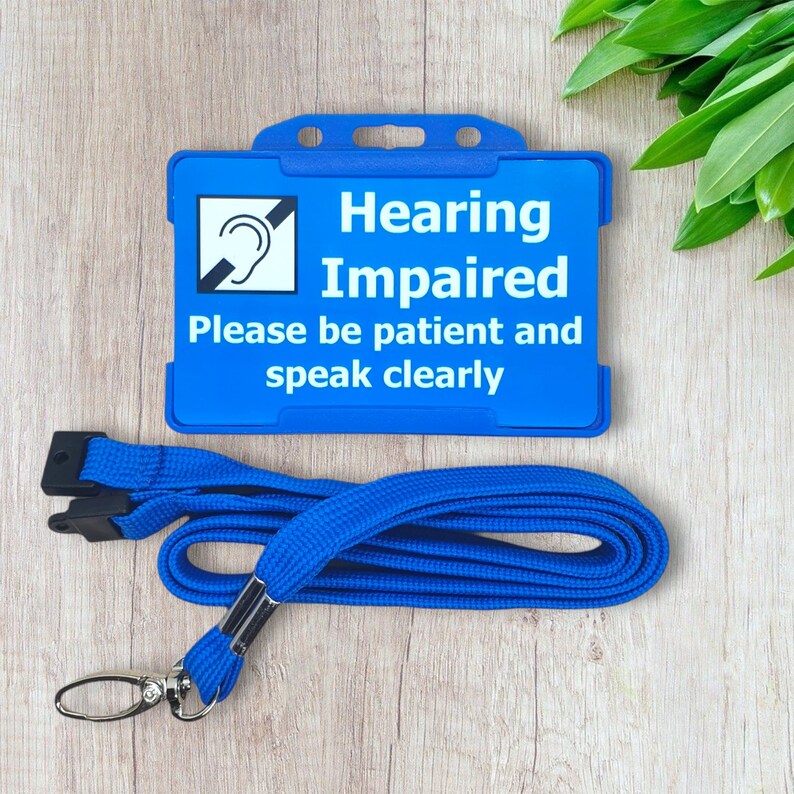 Hearing Impaired Medical Alert Card Hearing Impairment Deaf Hidden ...