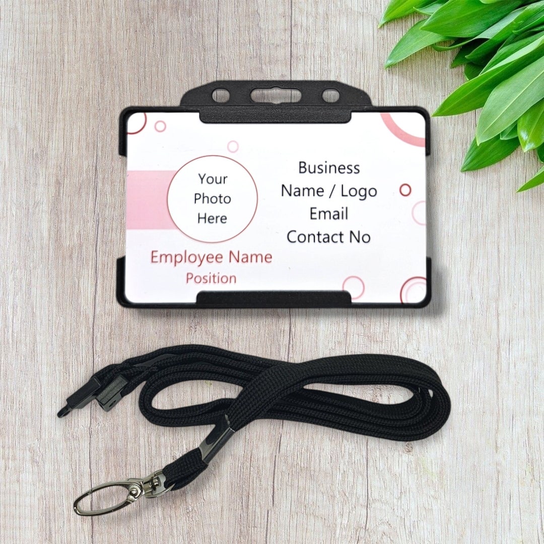 Personalised ID Card Logo Work ID Identification Badge Staff ID Work ...