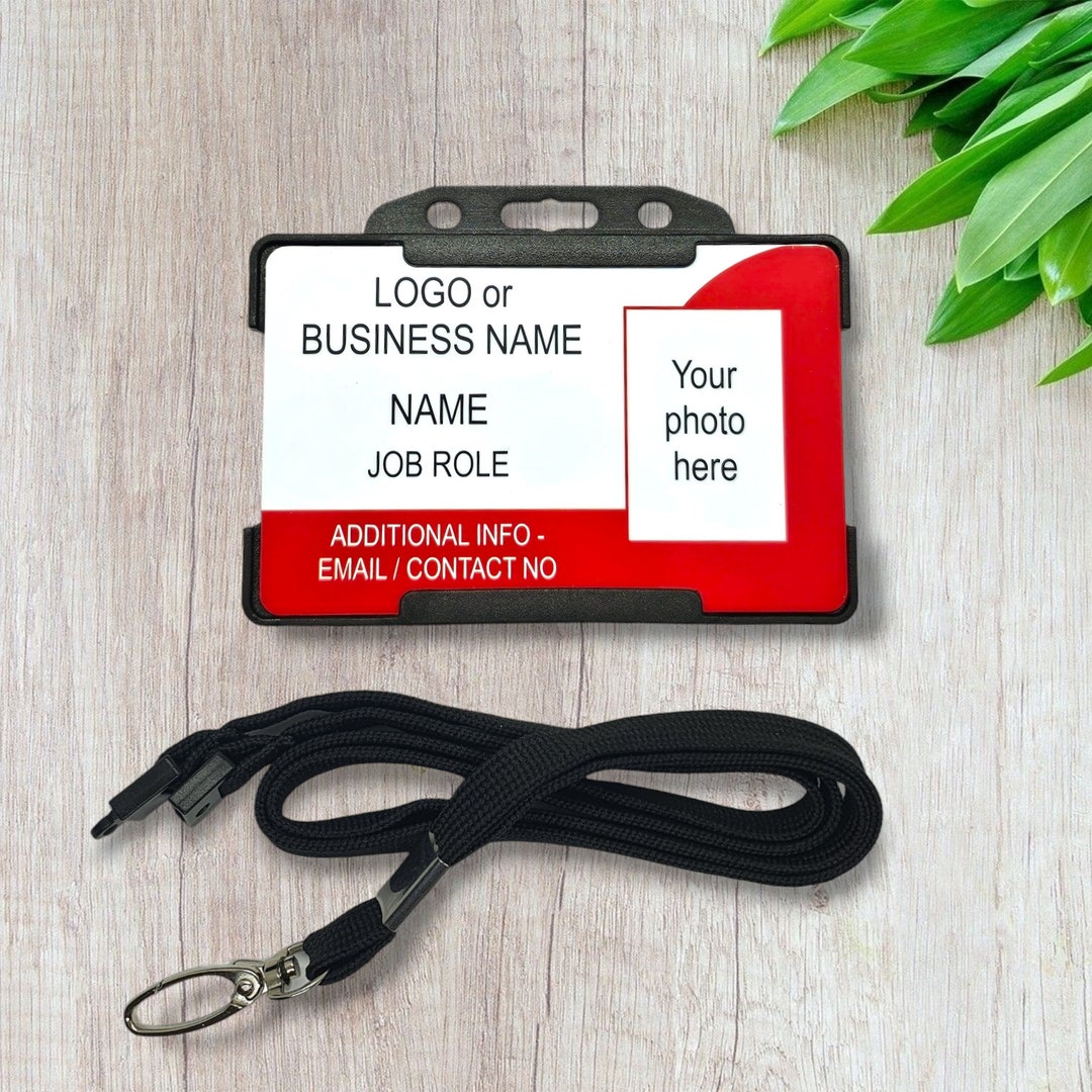 Personalised ID Card Logo Work ID Identification Badge Staff ID Work ...