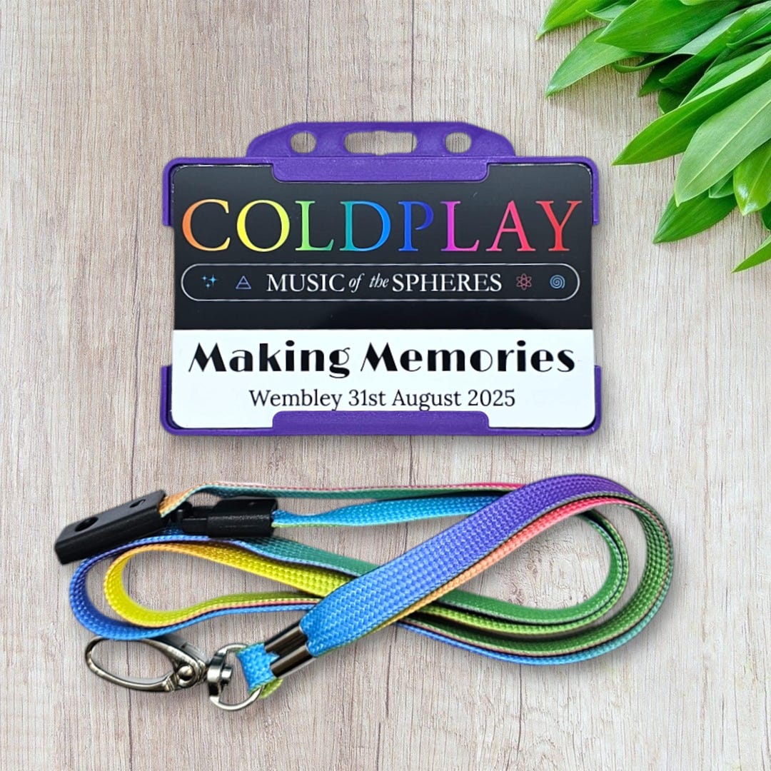 Coldplay Concert Accessory Concert Souvenir Personalised Novelty ID ...