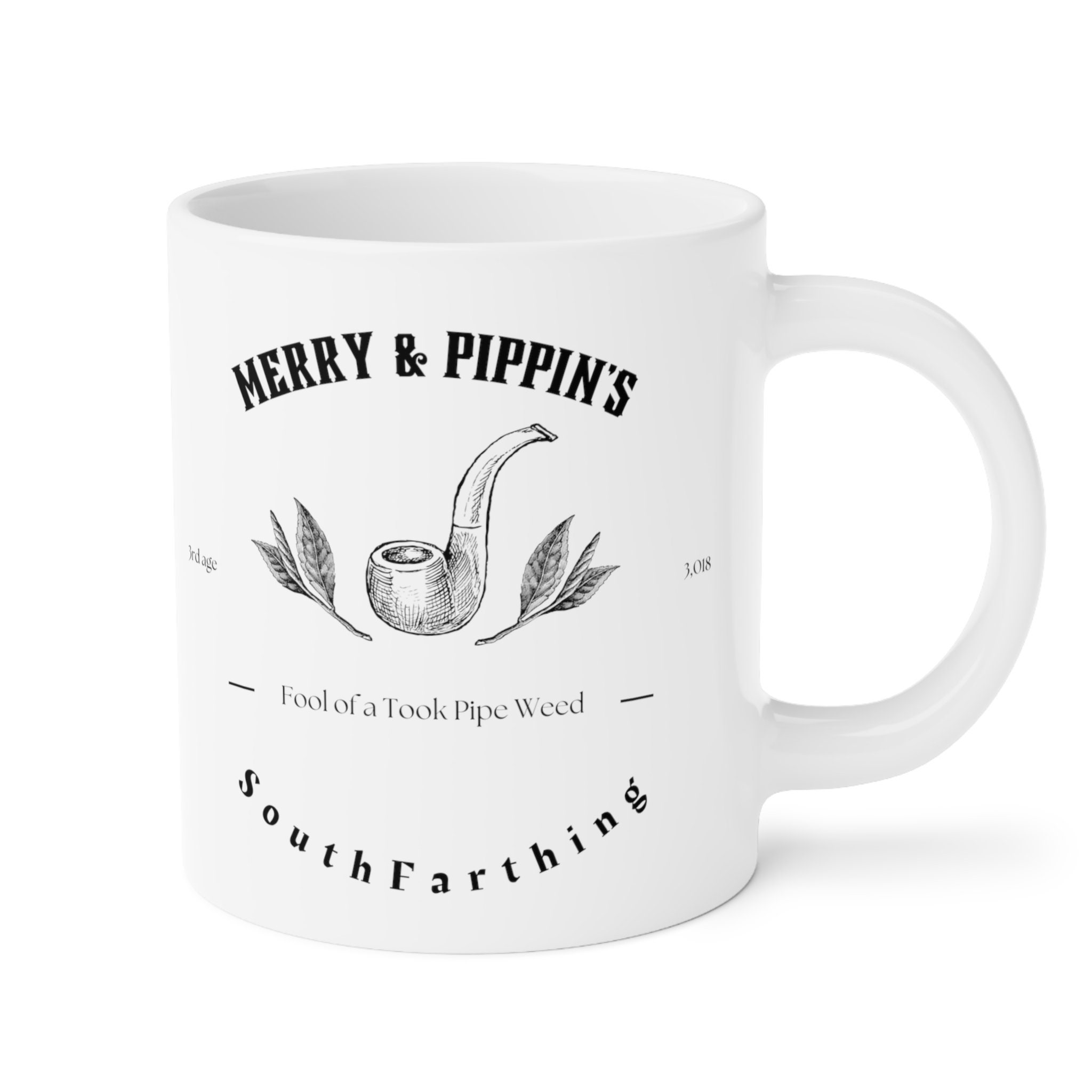 Merry & Pippin's Pipe Weed Design BLACK Mug - Etsy