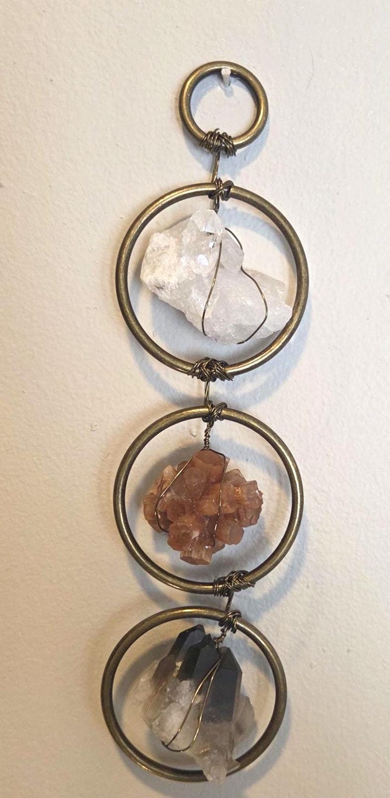 Crystal Chakra Hanger With Metal Rings - Etsy