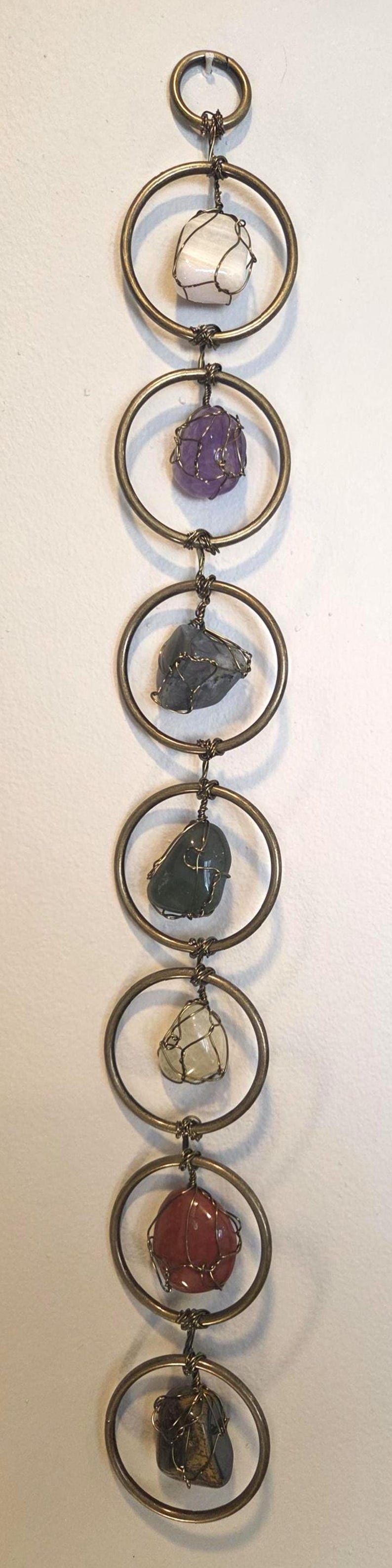 Crystal Chakra Hanger With Metal Rings - Etsy