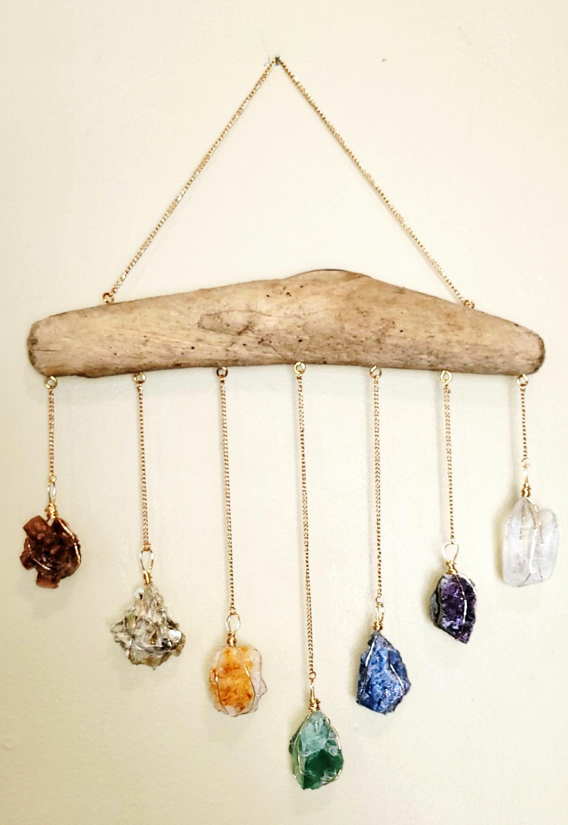Chakras Hanger With Driftwood & Chain - Etsy