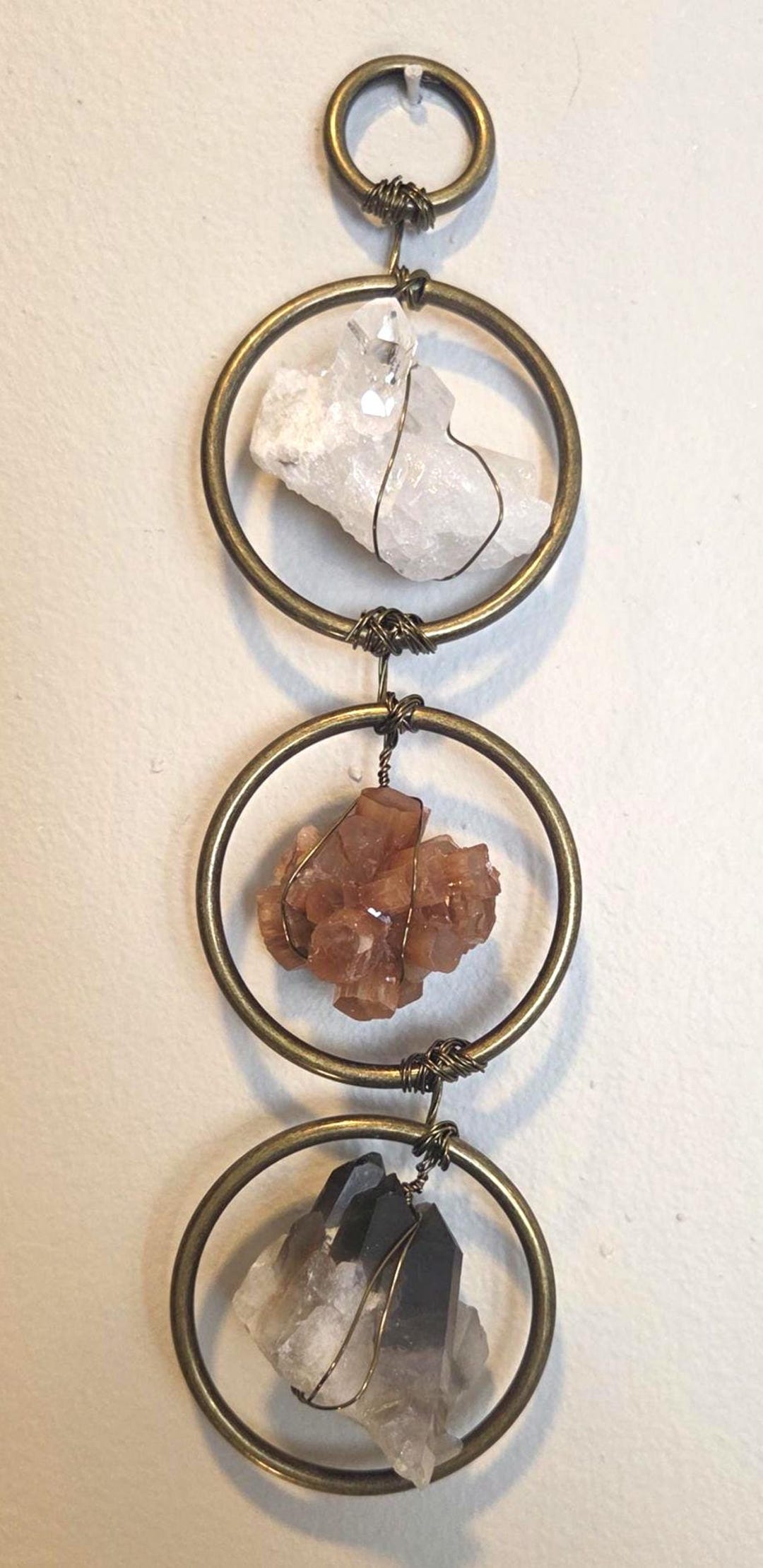 Crystal Chakra Hanger With Metal Rings - Etsy