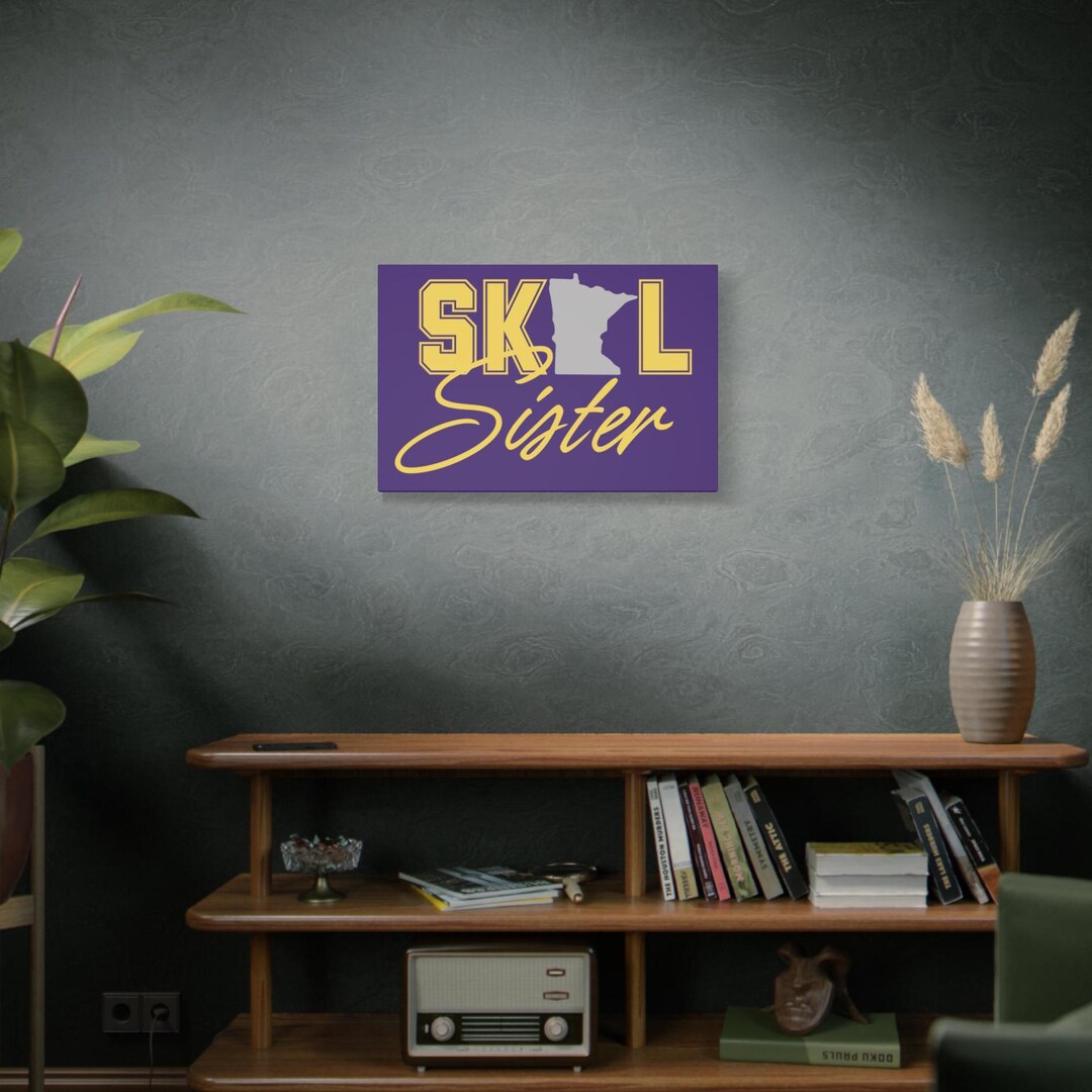 Skol Sister Canvas Wall Decor Art, Minnesota Vikings Fan Women Gift ...