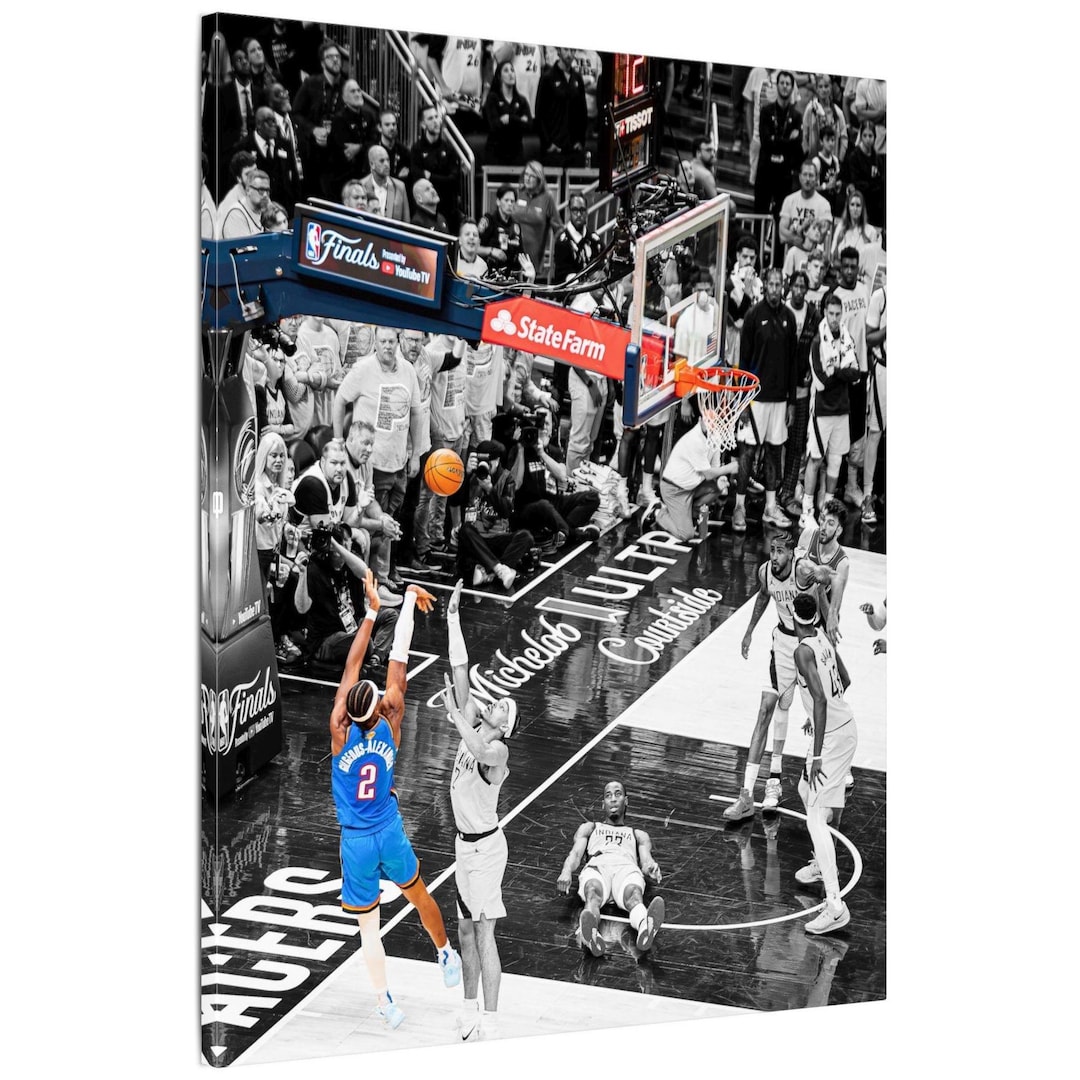 Shai Gilgeous-alexander Game 4 Dagger Finals 2025 Canvas – Thunder Wall ...