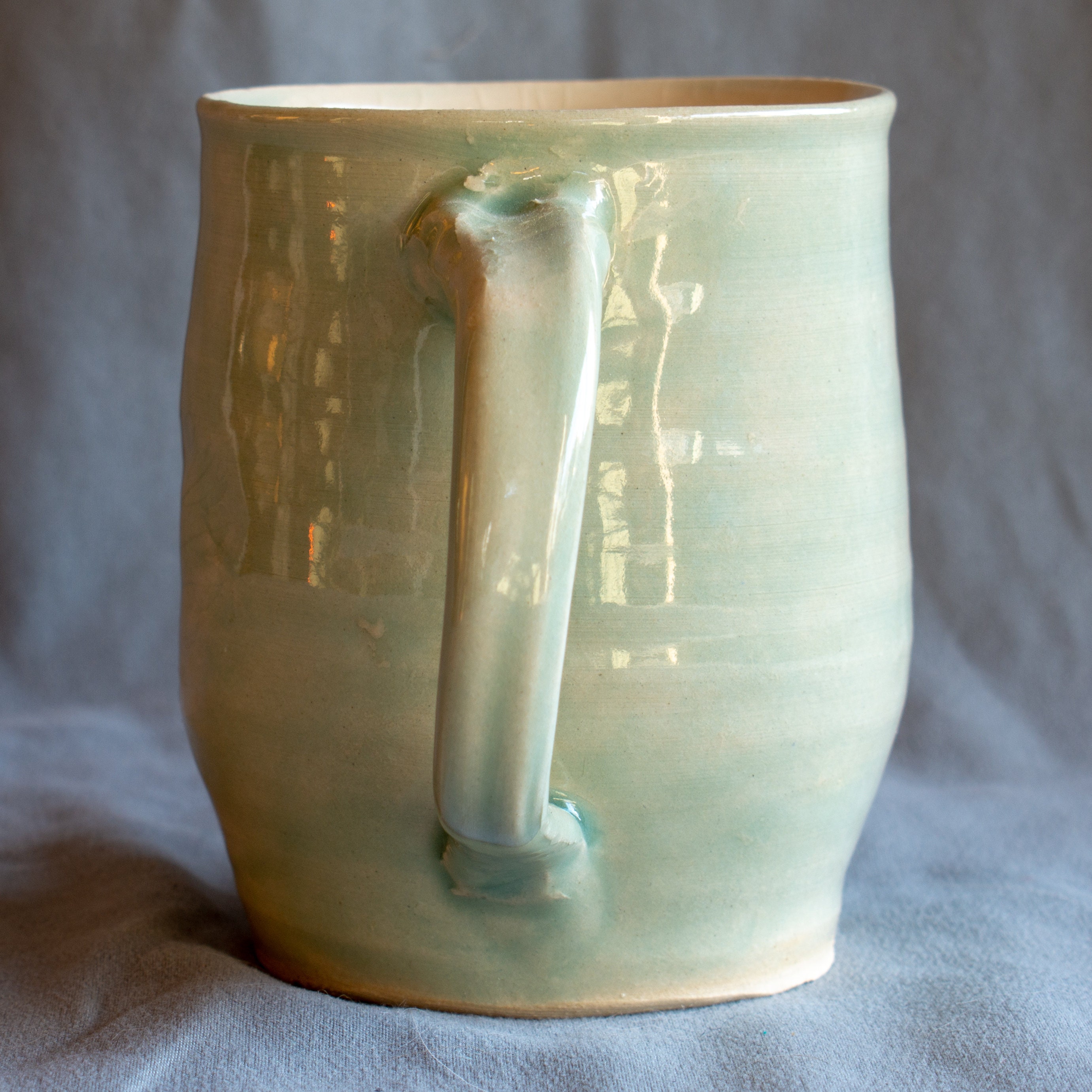 Green Ceramic Strawberry Leaf Mug, Stoneware, Made in WI, USA - Etsy