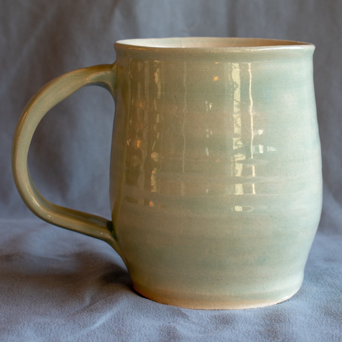 Green Ceramic Strawberry Leaf Mug, Stoneware, Made in WI, USA - Etsy